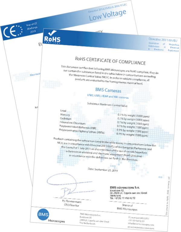CERTIFICATEN - BMS Microscope webshop